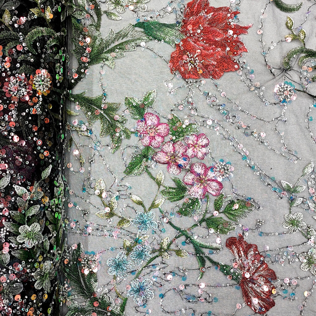 HH-026 – TULLE BORDADO CON LENTEJUELA – Francia Textil